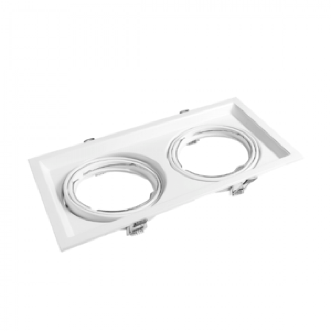 Artef. embutir cardanico AR111 x2 blanco. AECAR-X2-MB - Electroluz Miramar - Materiales ...